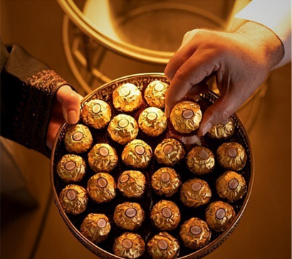 Golden Ferrero Rocher Stars
