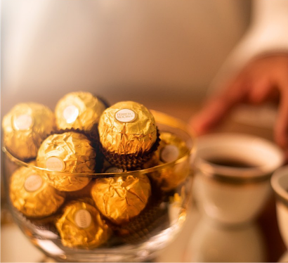Golden Ferrero Rocher Stars